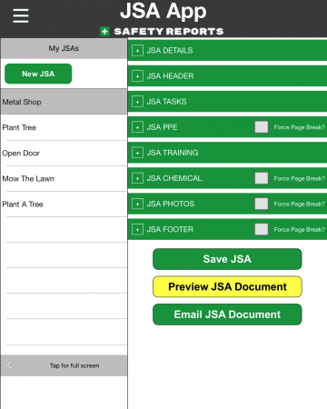 SR JSA app | Safety Reports | Mobile Safety Solutions