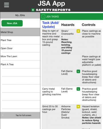 SR JSA app | Safety Reports | Mobile Safety Solutions
