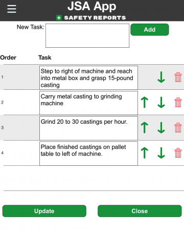 SR JSA app | Safety Reports | Mobile Safety Solutions